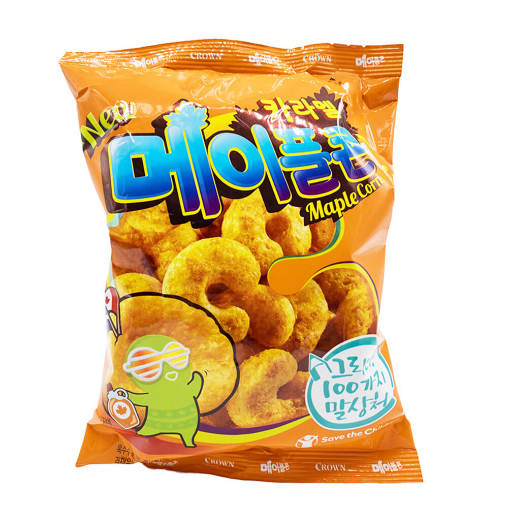 Палочки кукурузные Crown с кленовым сиропом 74 г, Южная Корея
