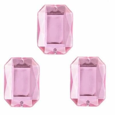 Стразы Magic 4 Hobby пришивные акриловые, 13х18 мм, прямоугольник, цвет 04 розовый, 5х20 шт