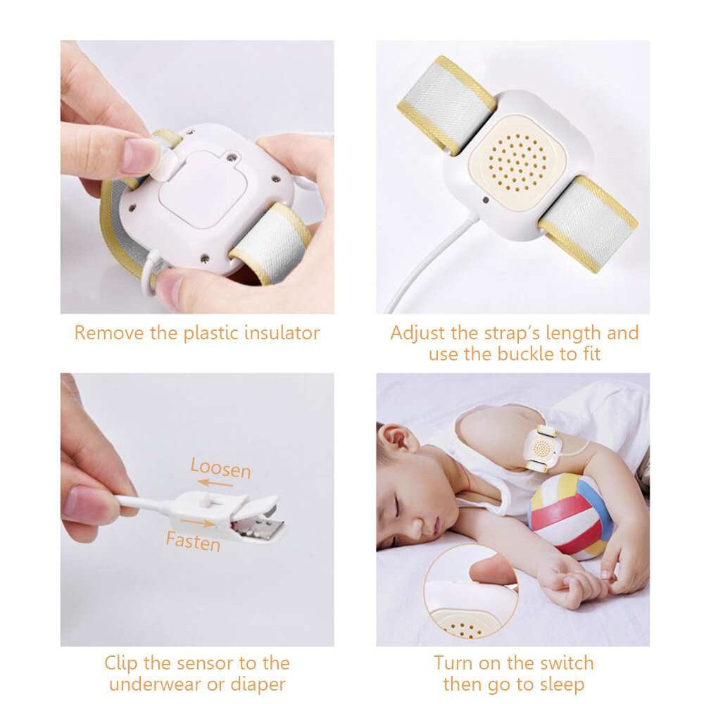 Громкий сигнал тревоги при ночном недержании мочи для детей, сигнал тревоги при энурезе с ярким светом, сильной вибрацией и громким звуком для приучения ребенка к горшку