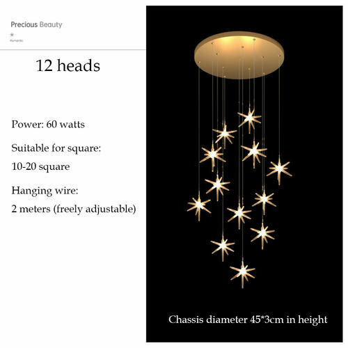 45CM 12 Метеоритный дождь Высокая люстра, 60W Декоративный Спальня Холл