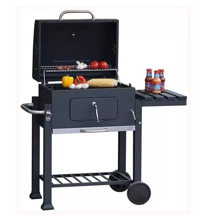 Гриль угольный уличный стационарный с чугунными решетками, под казан