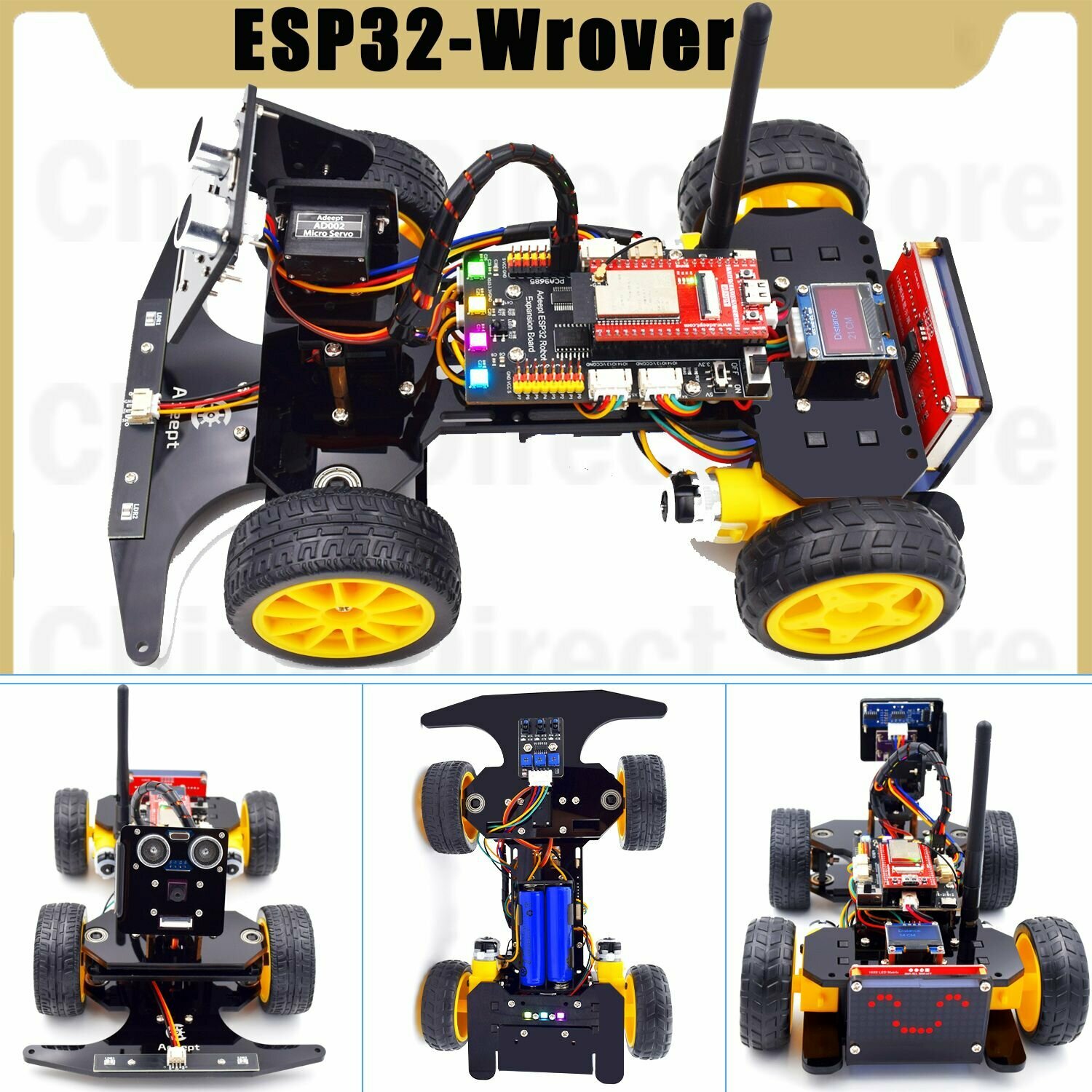 Комплект smart car подходит для ESP32-СЕРВЕРА (совместимого с Arduino IDE), передачи видео ESP32-COM, удаленного управления приложениями, обучающего робота-автомобиля DIY STEM