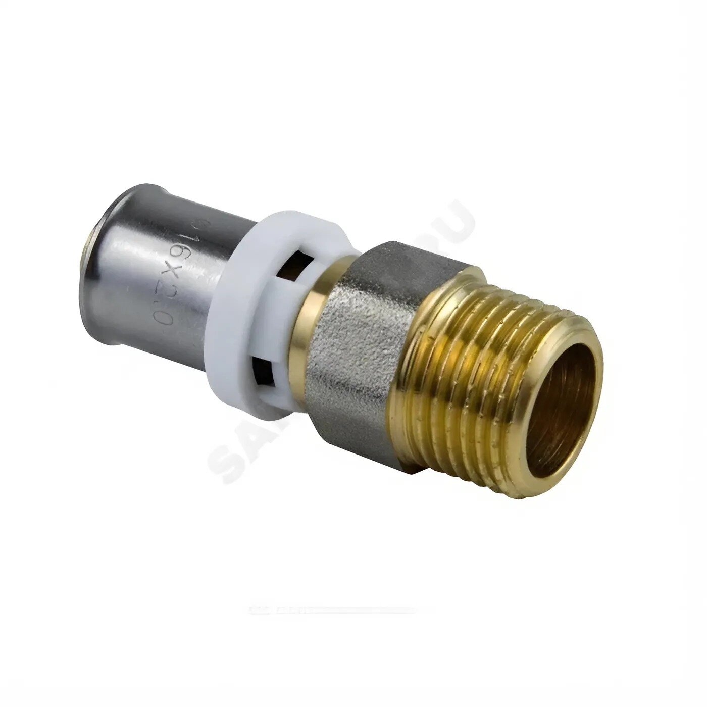 Муфта МП латунь никель пресс Дн 26х3/4" НР ГОСТ 32415-2013 8001 Aquasfera 8001-05