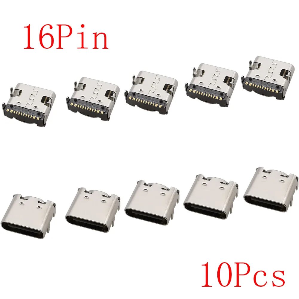 USB-разъем Type-C женский 2/6/16/24 контакта M 16Pin