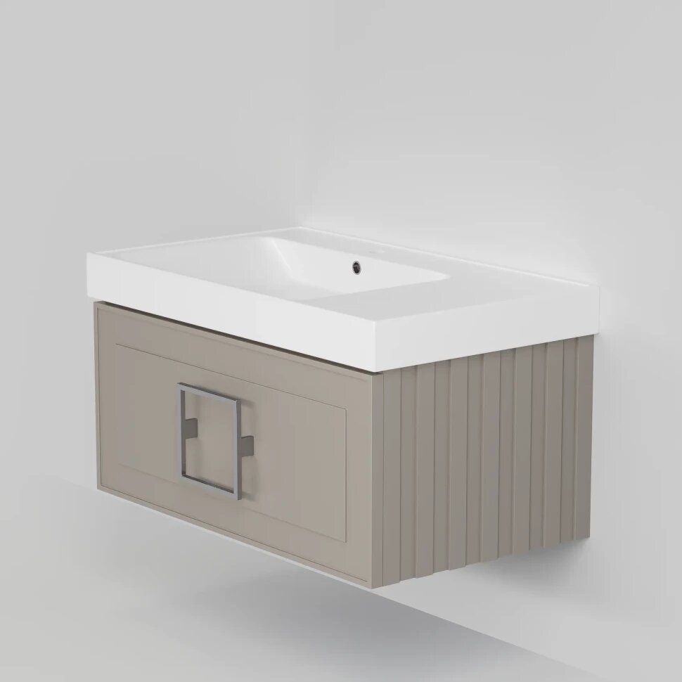 Тумба под раковину La Fenice Cubo FNC-01-CUB-C-80 77,6 см, подвесная, бежевый матовый