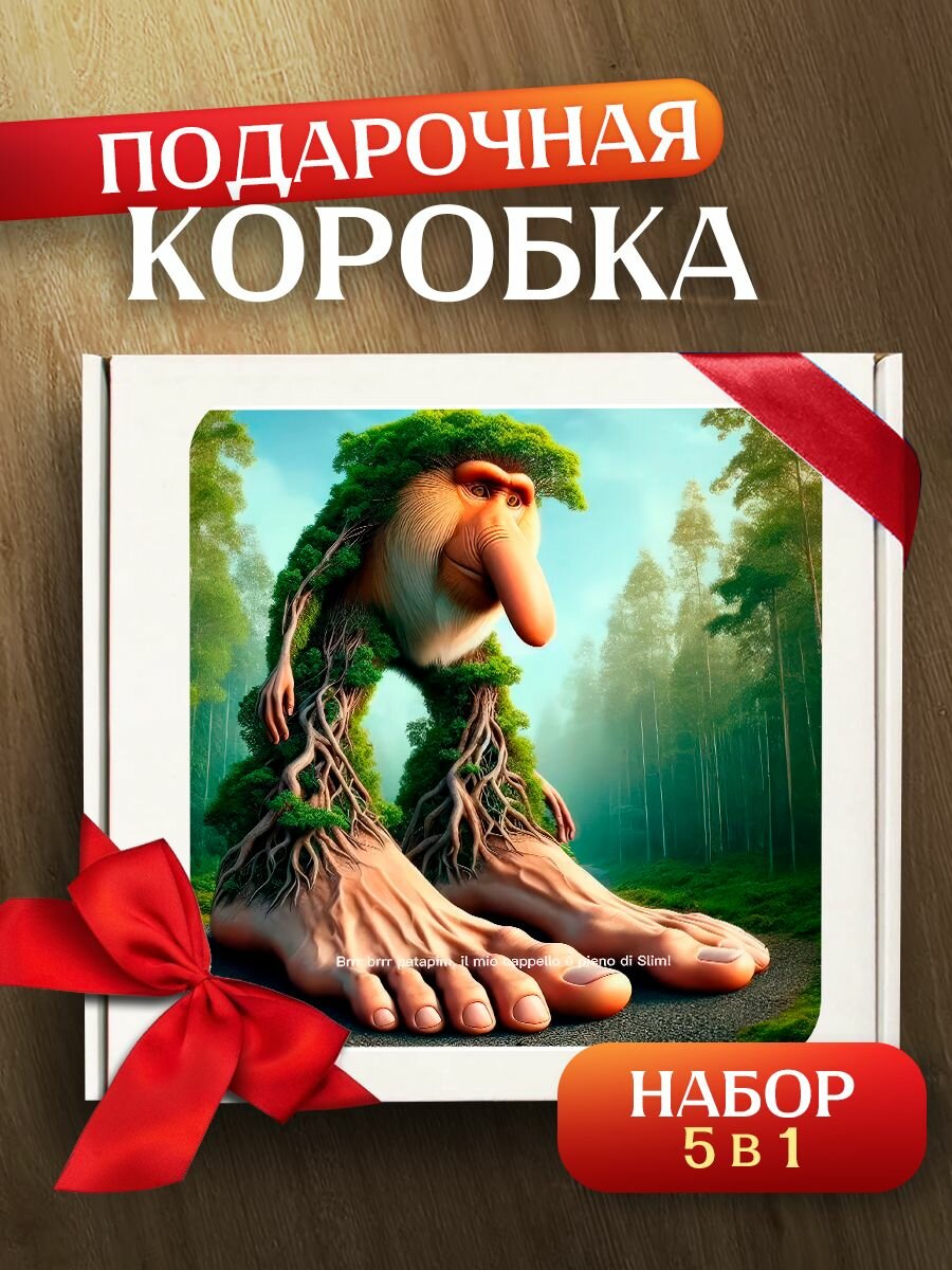 Подарочная коробка "Итальянские Животные", картон, с наполнителем, для упаковки подарков, картонная, упаковка для подарка