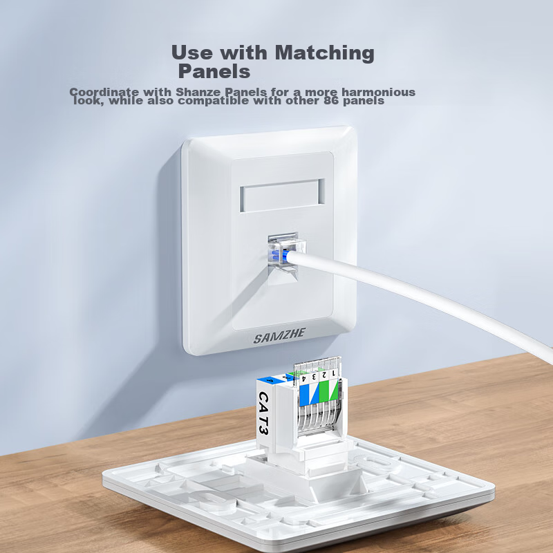 SAMZHE Voice Telephone No-Plug Module, Engineering Grade RJ11 Telephone 4-Pin Gold-Plated Module, Communication Socket, CAT3 Telephone Line Panel Module, MKC31