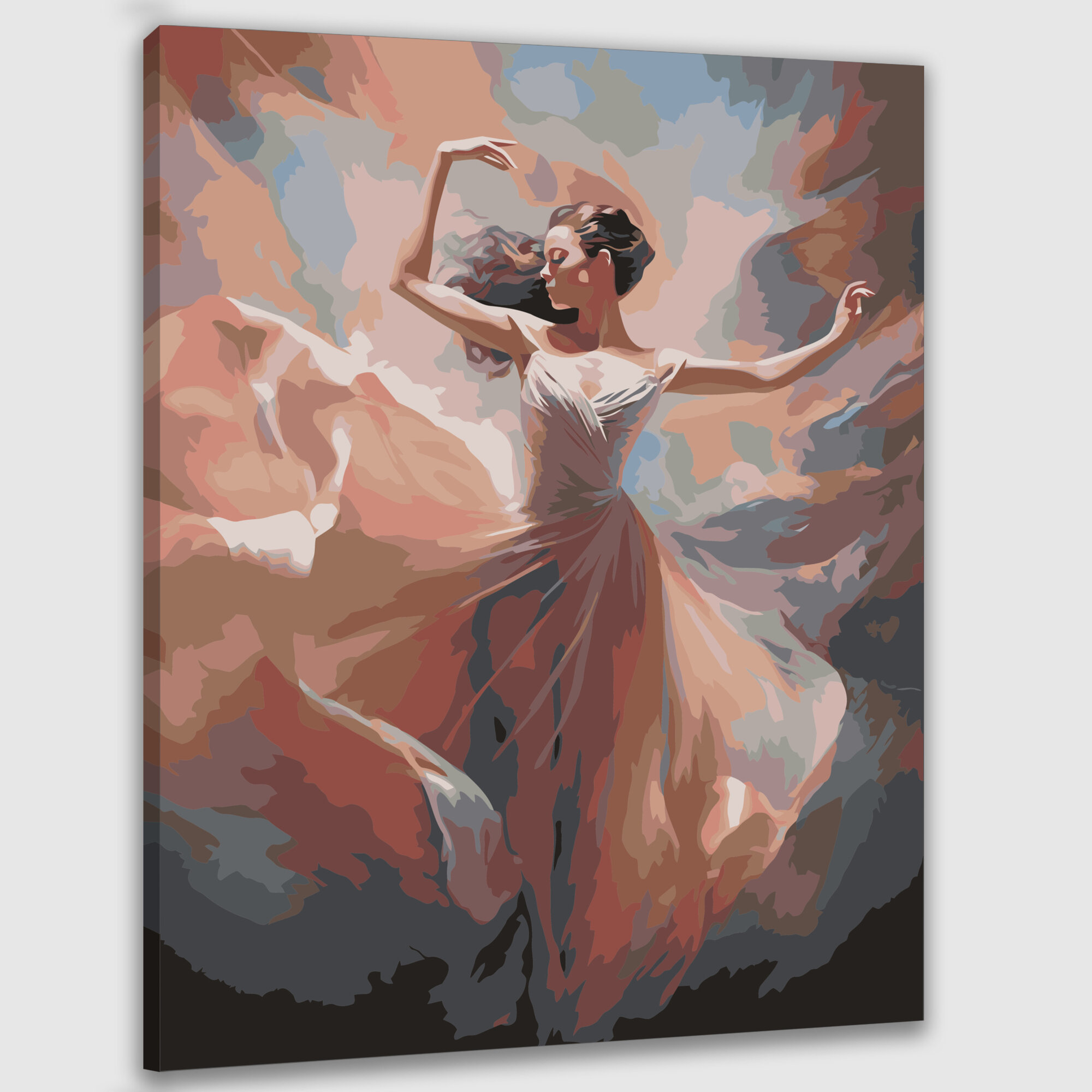 Картина по номерам 40x50 см, балет, танцовщицы, элегантные костюмы, парящие тела, магия танца, завораживающая