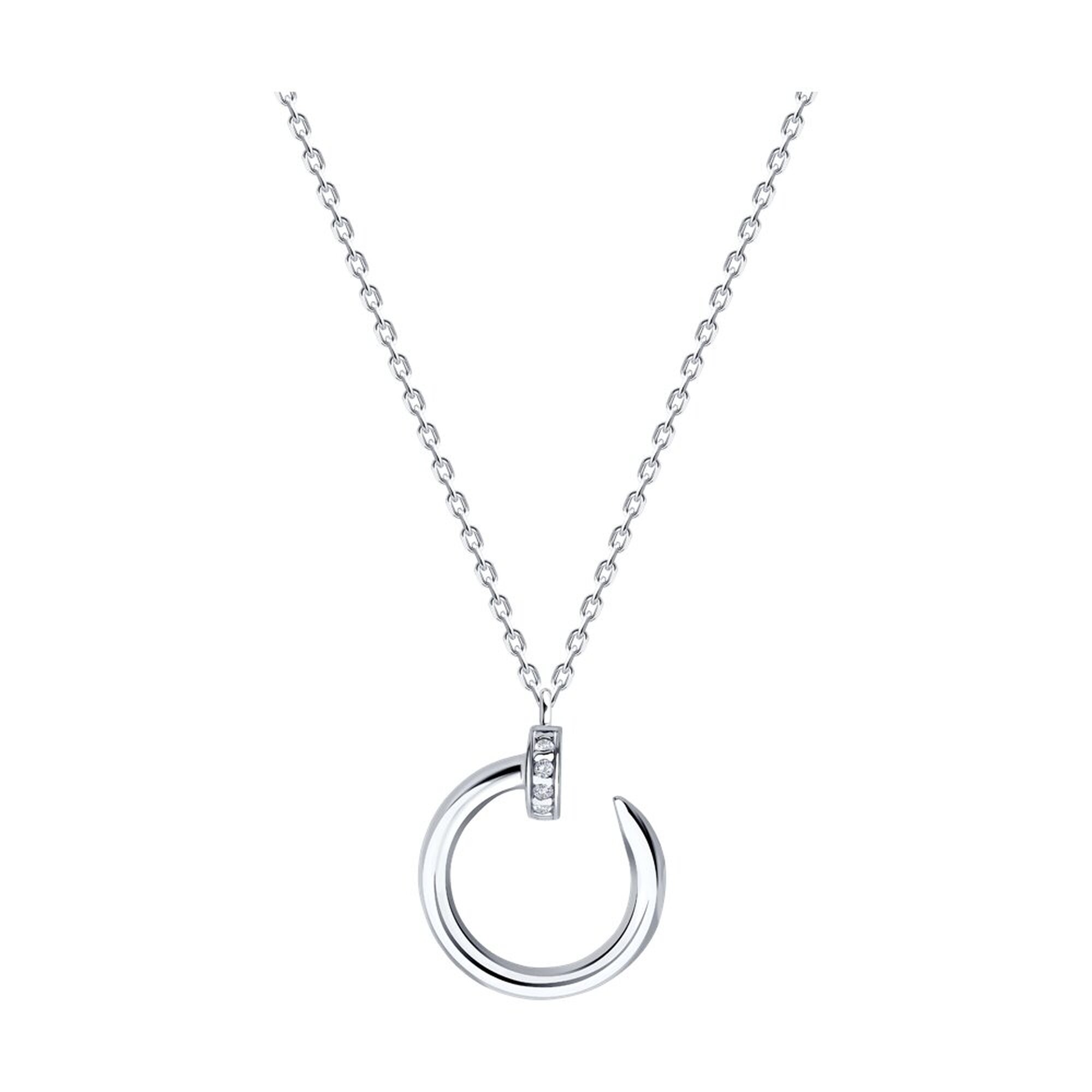 Колье, серебро, 925 проба, родирование, фианит