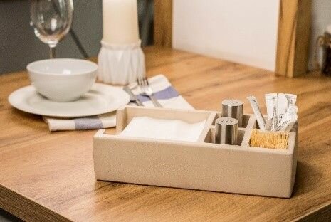 Салфетница из бетона "Parma" 25х15,5х6,5см бежевая