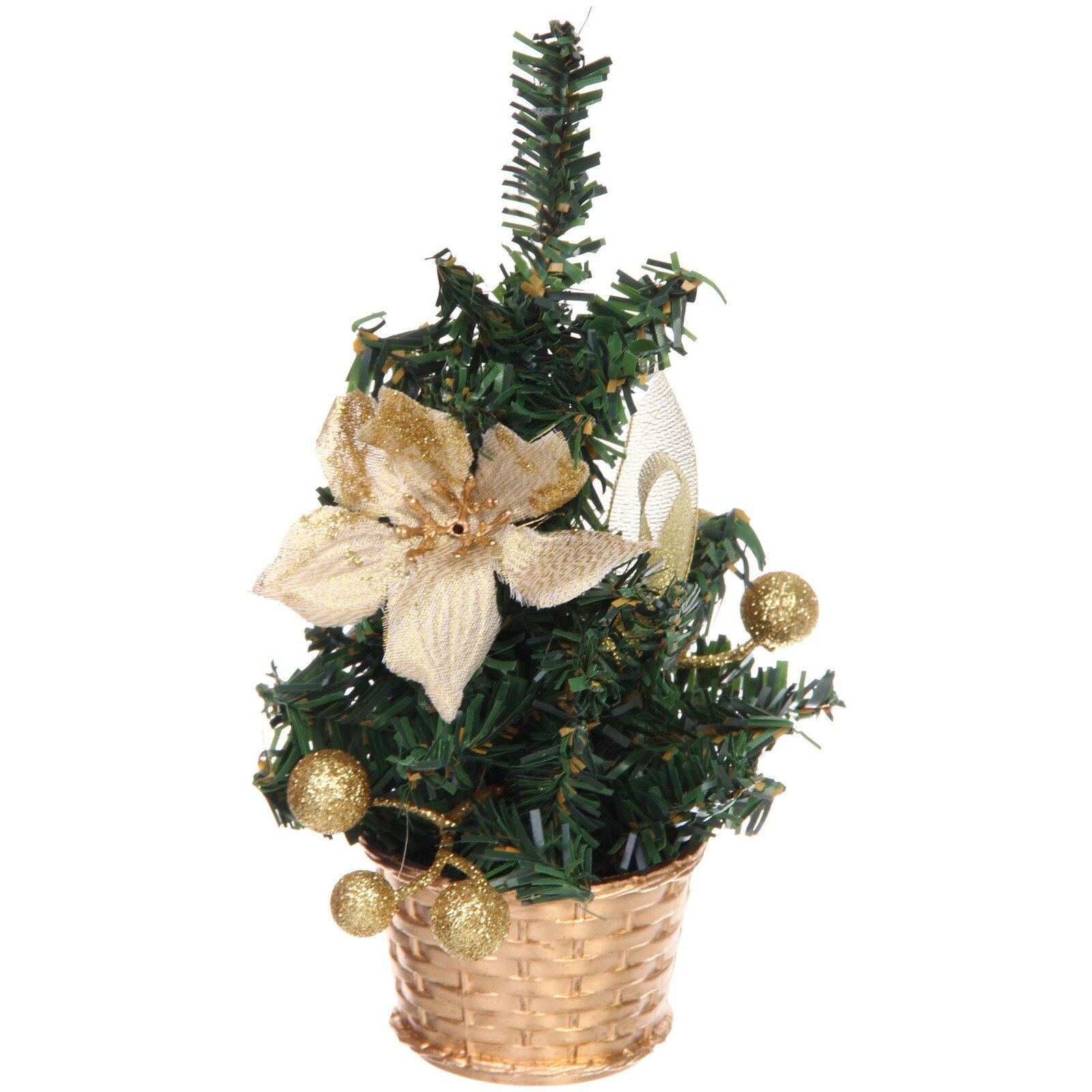 Елка декоративная Серпантин "Сказочный блеск" 20 см, Золото