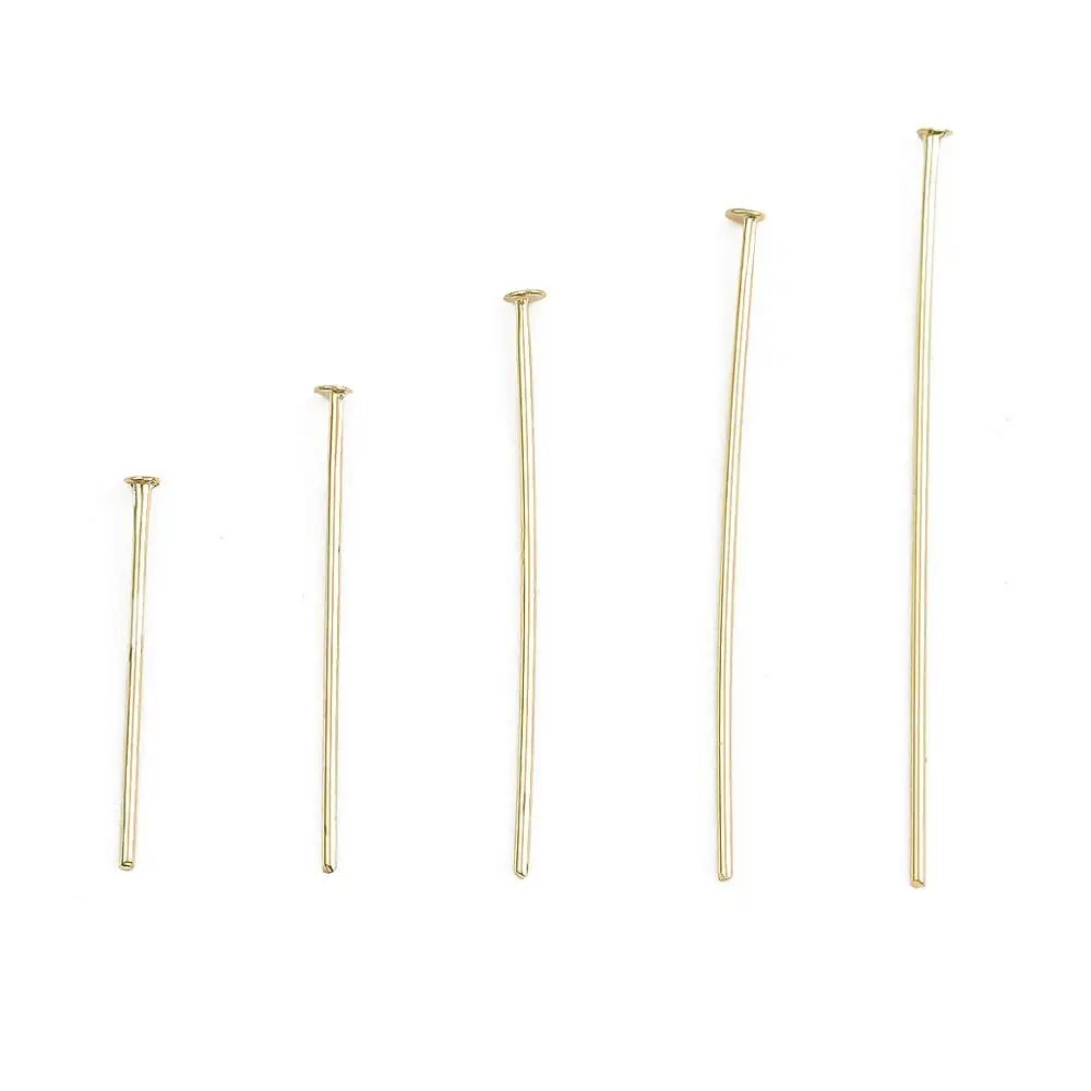 Штифты для бижутерии Hua Ming Ce 50 шт, золотые, медные, 20-40 мм 0.7x40mm