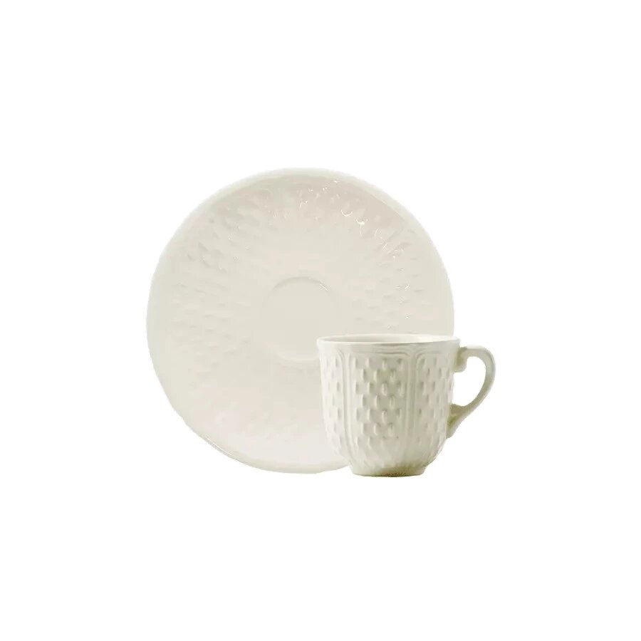Набор чашек кофеных с блюдцами Gien Белый мост 90 мл, 2 шт, фаянс