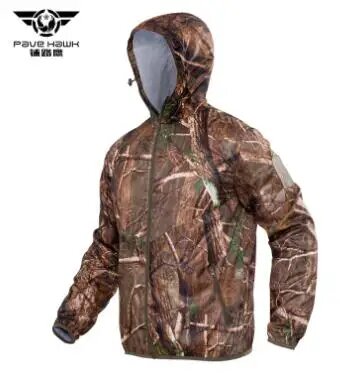 Летняя легкая портативная тактическая куртка, Мужская дышащая Солнцезащитная тонкая толстовка с капюшоном, кожаные водонепроницаемые куртки L, leaves camo