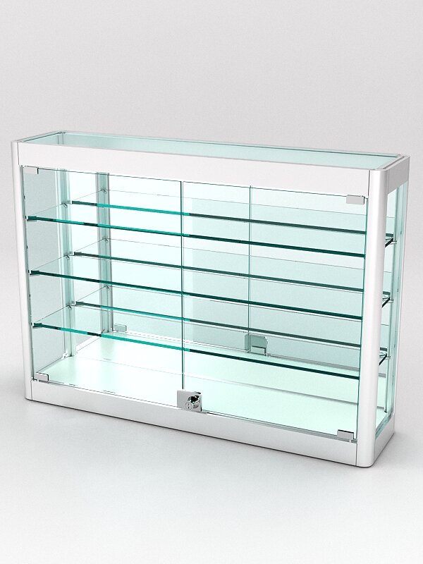 Витрина из профиля настенная "вайб ИКС" №3-3П-З-170 (задняя стенка Зеркало), Белый