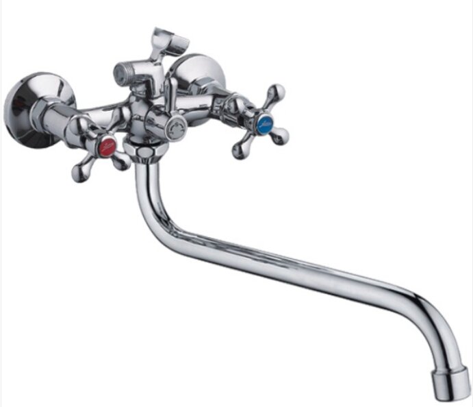 Смеситель для ванны LEDEME крест керамика переключатель душа керамический L2508