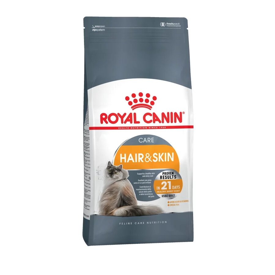 Royal Canin Hair Skin Care сухой корм для взрослых кошек с проблемной шерстью и чувствительной кожей 2 кг