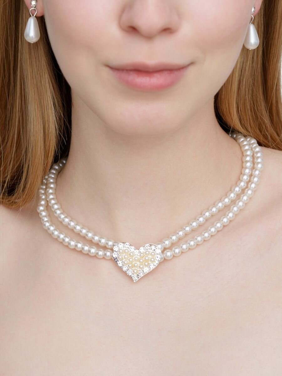 Комплект бижутерии: колье, кристалл, стекло