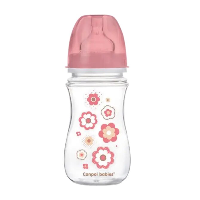 Canpol Бутылочка PP EasyStart с широким горлышком антиколиковая 3+ Newborn baby розовая 240 мл 1 шт