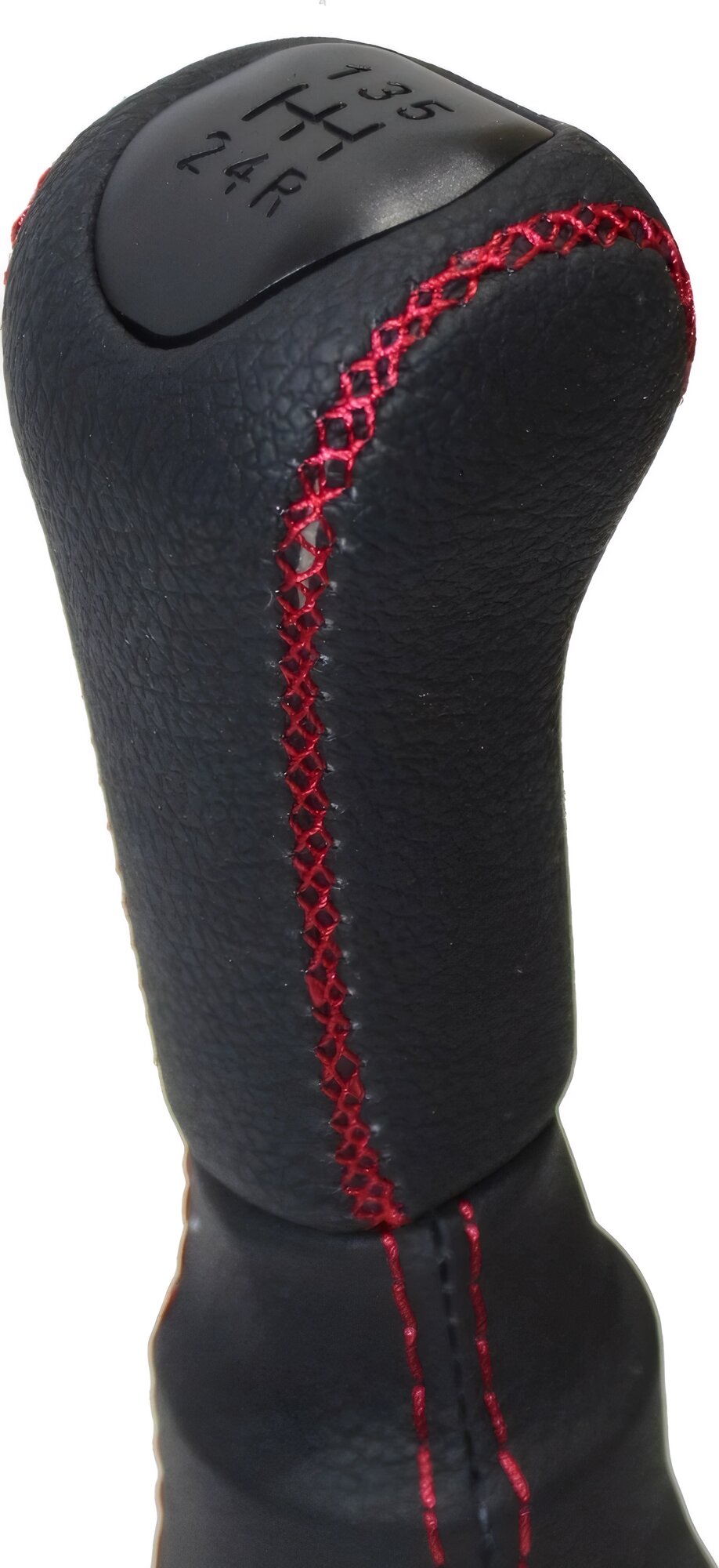 Ручка КПП Lada Largus/Renault Logan кожа люкс черный/красный LION LKPLoganRed