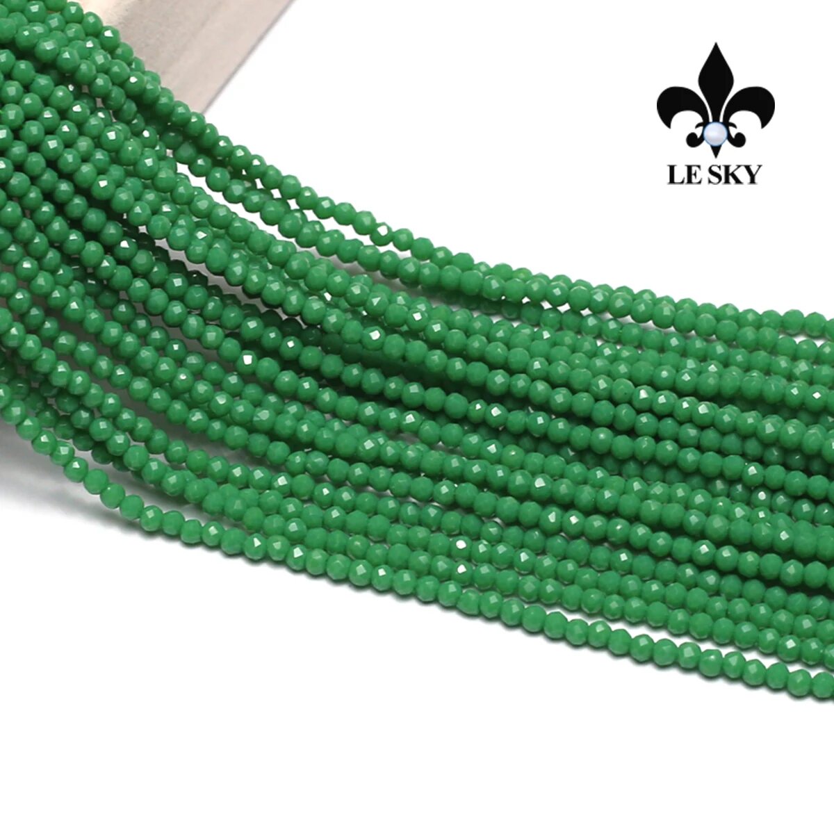 Натуральные шпинели, бусины 3 мм, 10 нитей Изумрудный, Color23