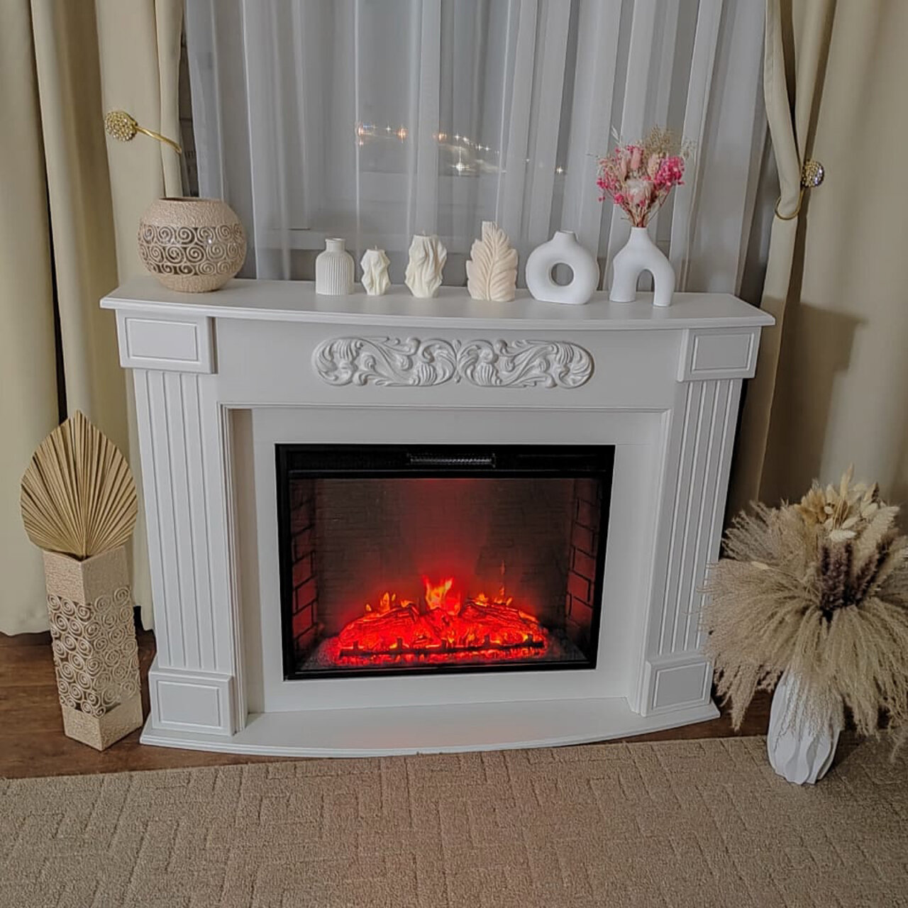 Электрокамин FLAMEKAMIN Венеция WT с очагом Sparta 25,5 LED (камин электрический)