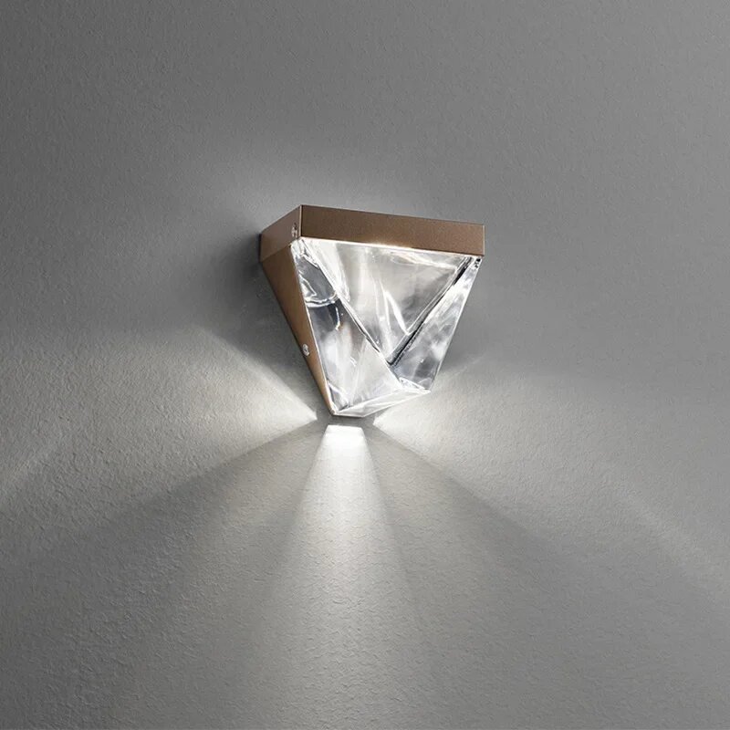 Светильник настенный хрустальный черный/серебристый/медный, warm light, copper wall lamp