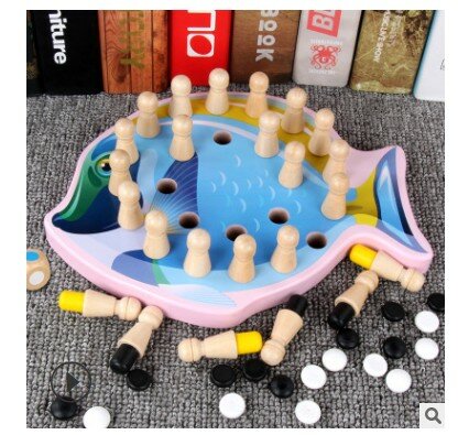 FeelinGirl Kids Checker Game Color Memory Chess Деревянные развивающие игрушки для детей