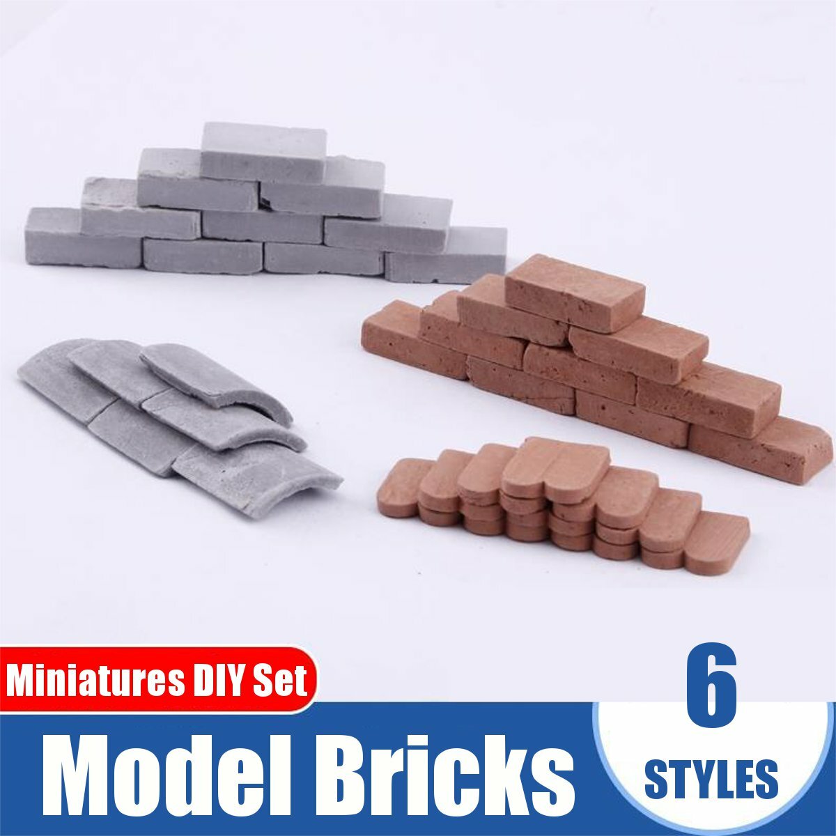 Выберите для себя 6 стилей, масштабные миниатюрные кирпичики, набор для самостоятельного изготовления строительных блоков для кукольного домика