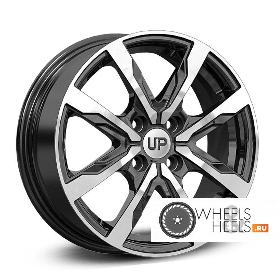 Диск автомобильный литой Wheels UP Up122 15x6 4x114.3 et44 dia56.6 Черный с полированной лицевой поверхностью