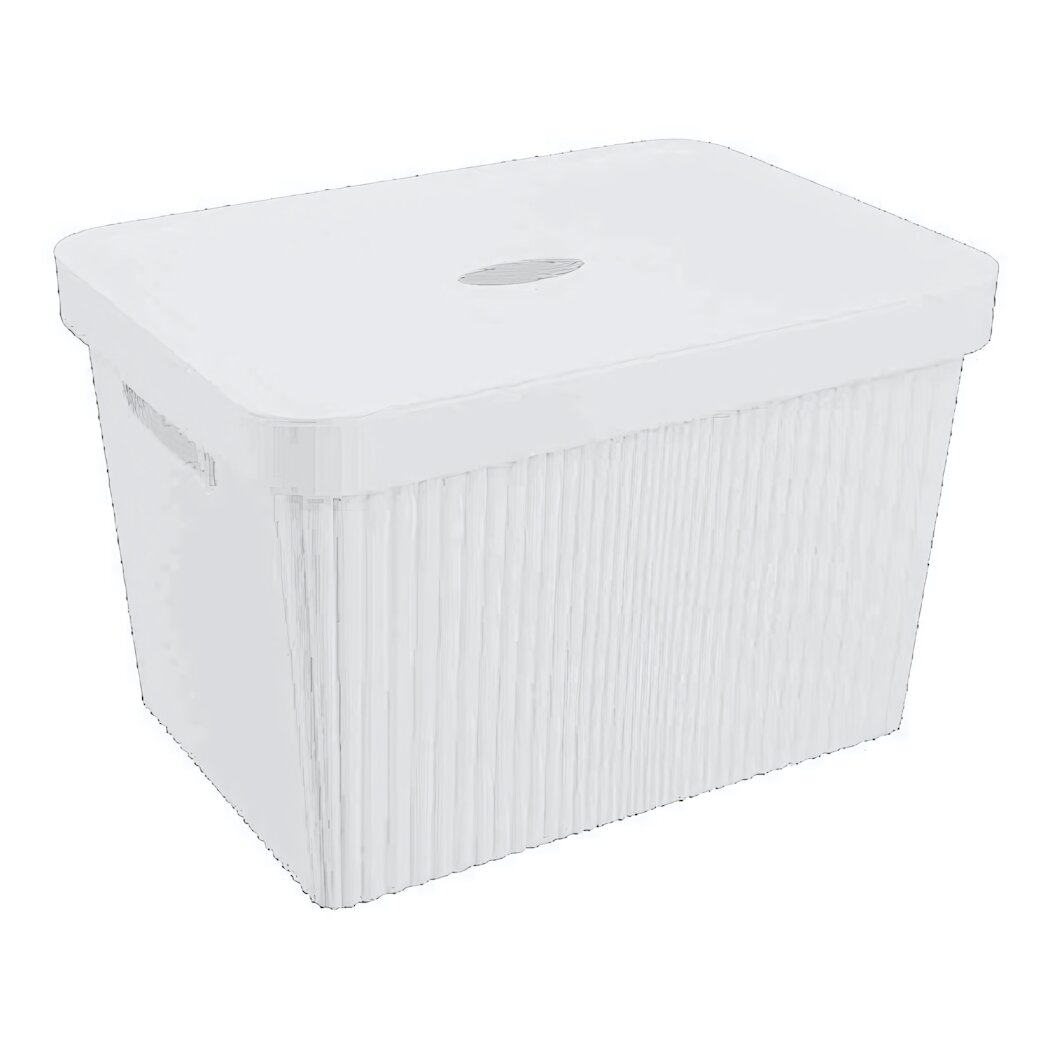 Лоток с крышкой 'Velvet', 20л, 380х270х249 мм, белый, для хранения
