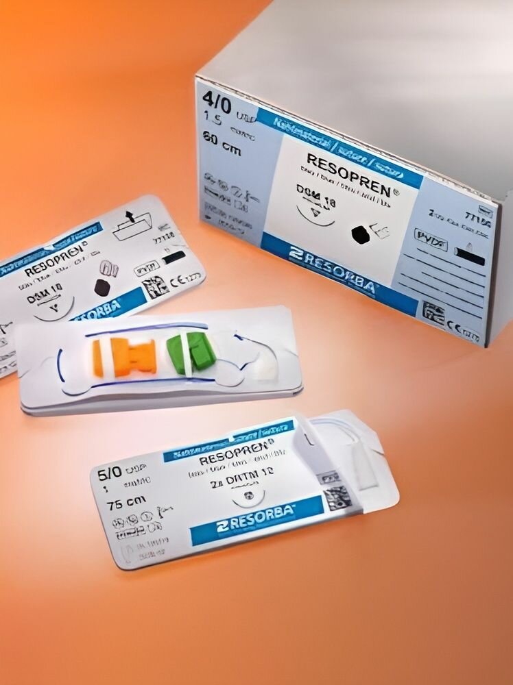 Шовный материал Резопрен DRT 12, 1 EP 5-0 USP, 0.75 m, синий 1 шт