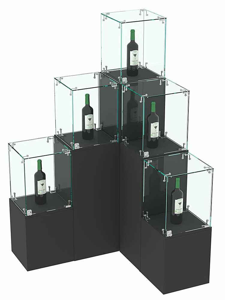 Комплект Демо-стендов со стеклом Льдинка-Шаг №1, Черный