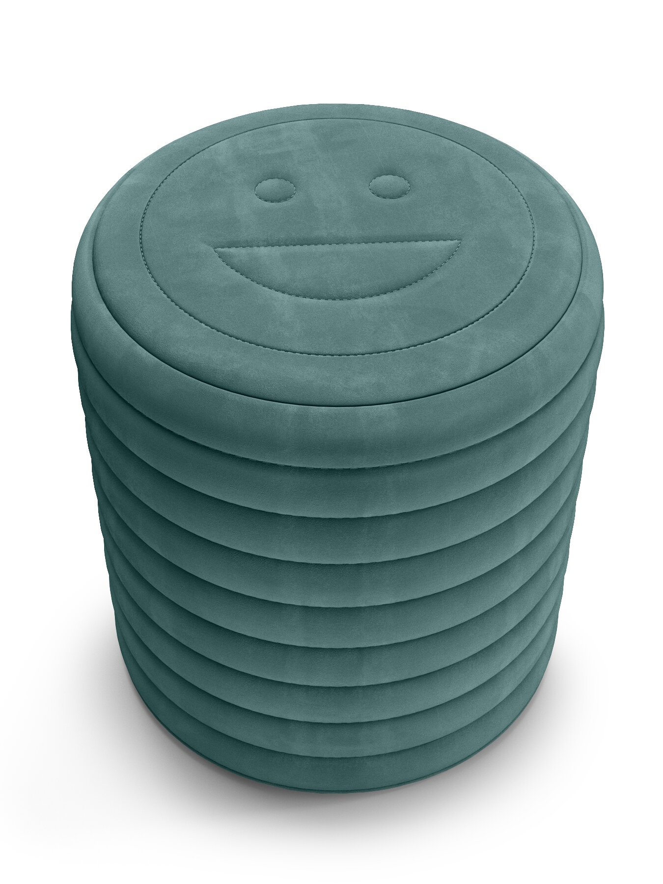 Пуфик круглый для прихожей и спальни "ART-002" 40х40х43, изумрудный велюр