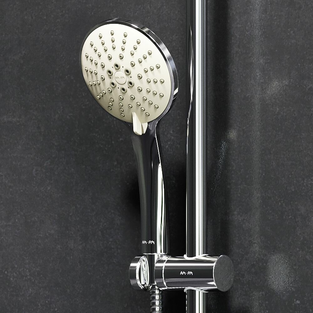 Лейка для душа AM.PM Mind, диаметр 120 мм, с кнопкой, 3 режима, хром