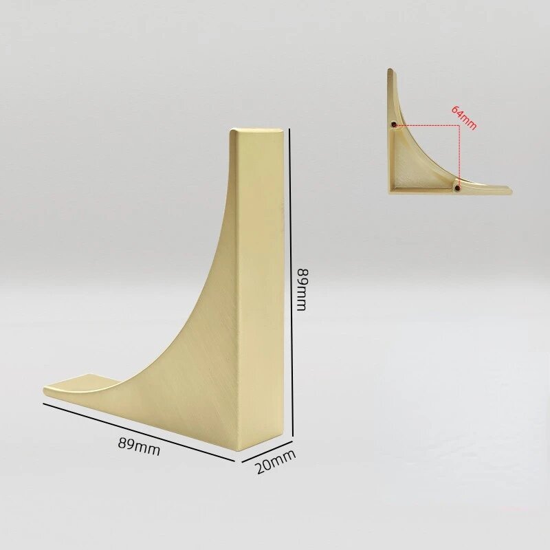 Ручки для шкафов из цинкового сплава, треугольные, черные/серые/золотые/серебряные Gold-64mm