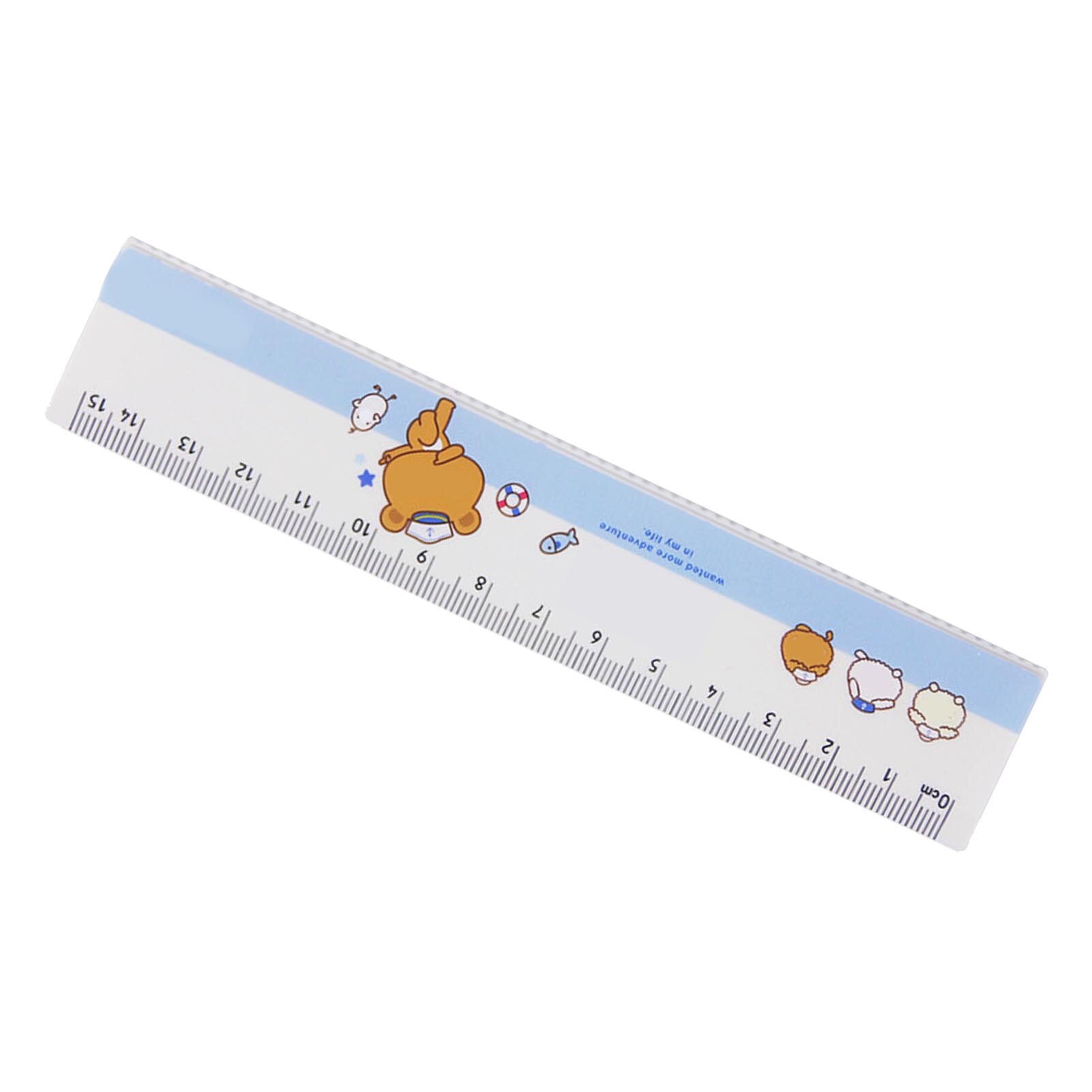 15 см пластиковая линейка с мультяшным узором, волнистая кромка, прямая линейка для студентов, детей, школы, офиса, измерения