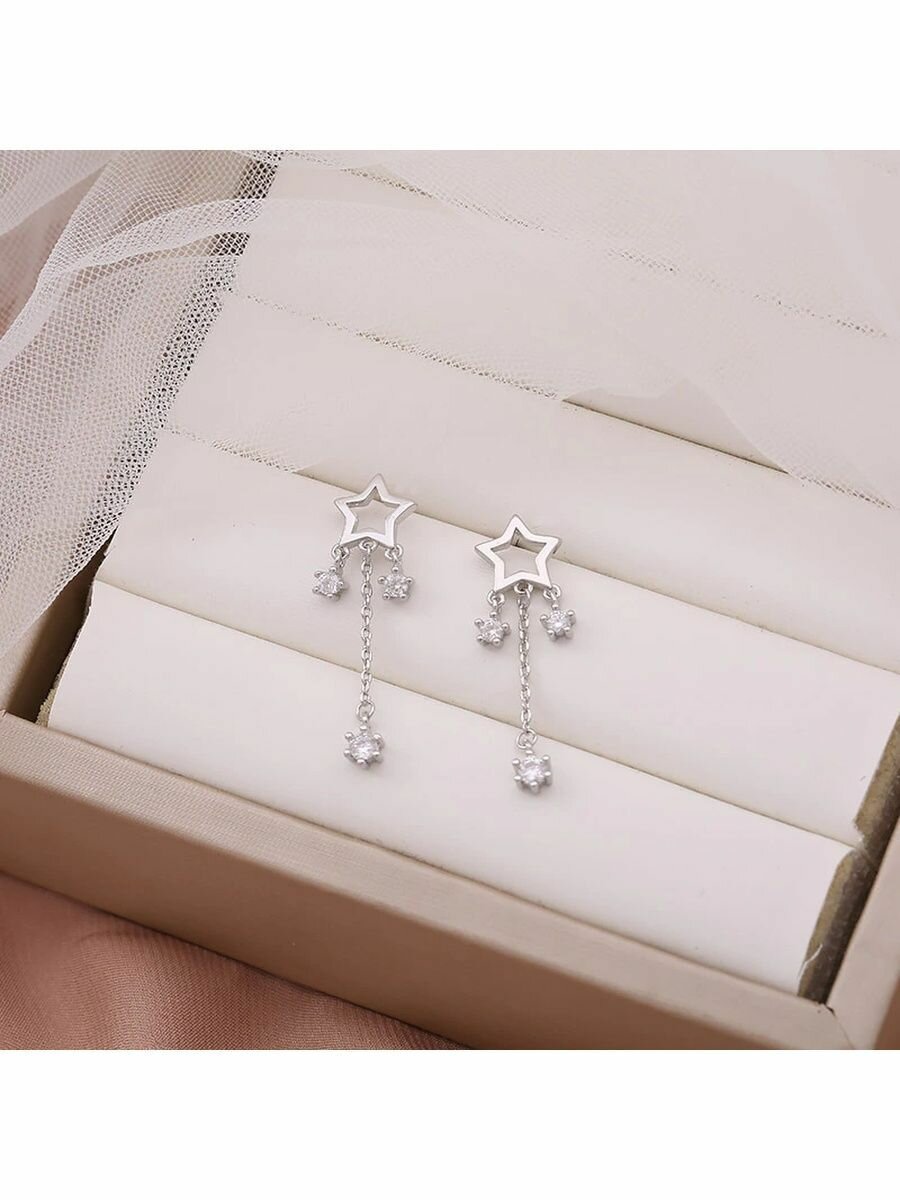 Серьги пусеты, кристалл