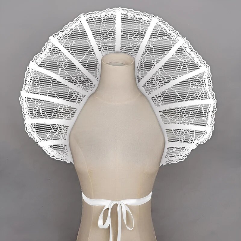 Готический плащ с перьями Белый, 02