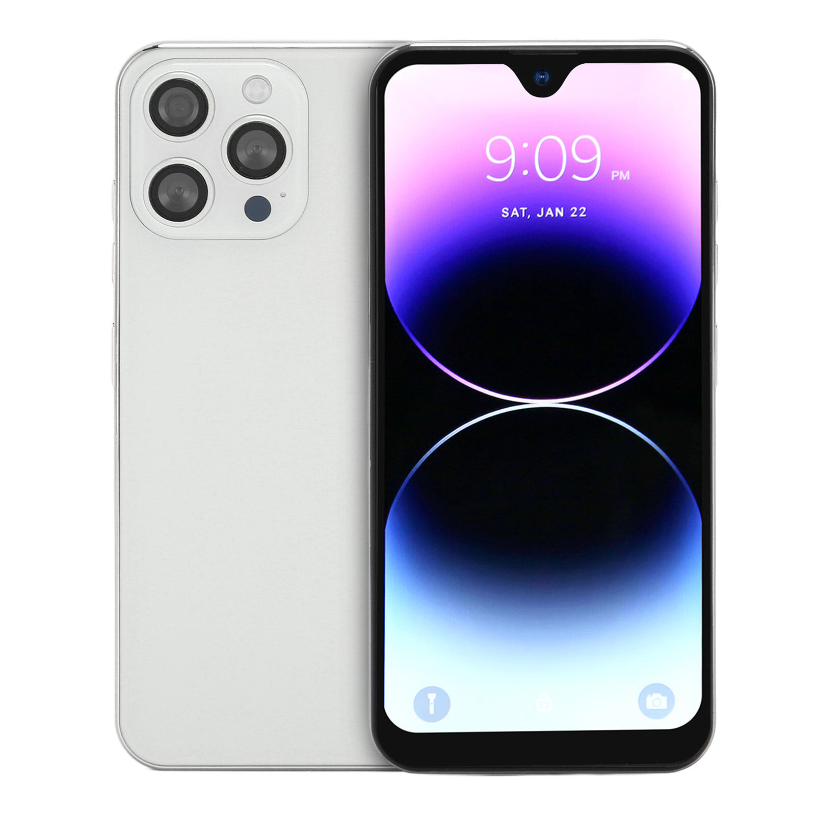 I14 Pro Max 6,7-дюймовый сотовый телефон 5G двухдиапазонный Wi-Fi 8BG 256 ГБ 4G разблокированный сотовый телефон с передней камерой 16 МП задняя камера 32 МП 100‑240 В белая вилка европейского стандарта