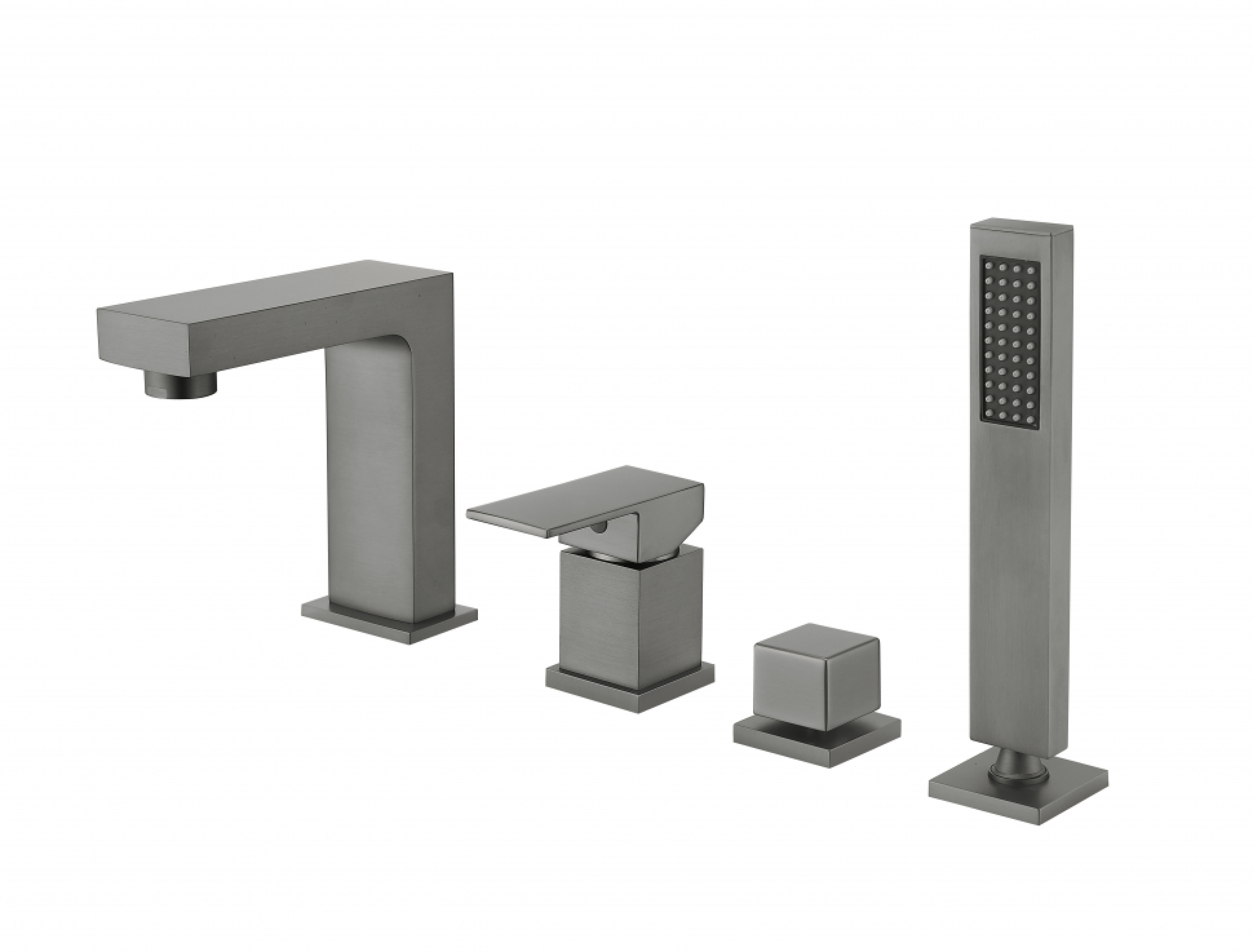 Смеситель на борт ванны Groсenberg GB6008-1 Графит, на 4 отверстия, стандартный, лейка, шланг