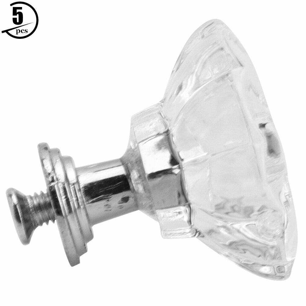 5 шт. акриловых ручек для дверец шкафов в форме хрустального цветка в европейском стиле с одним отверстием для выдвижных ящиков и шкафов