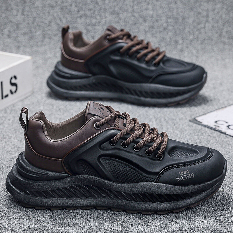 MOOCIE Мужская обувь Daddy Shoes 2025 года, новая весна и осень, популярный стиль, модная универсальная толстая подошва, удобная спортивная повседневная обувь для мужчин