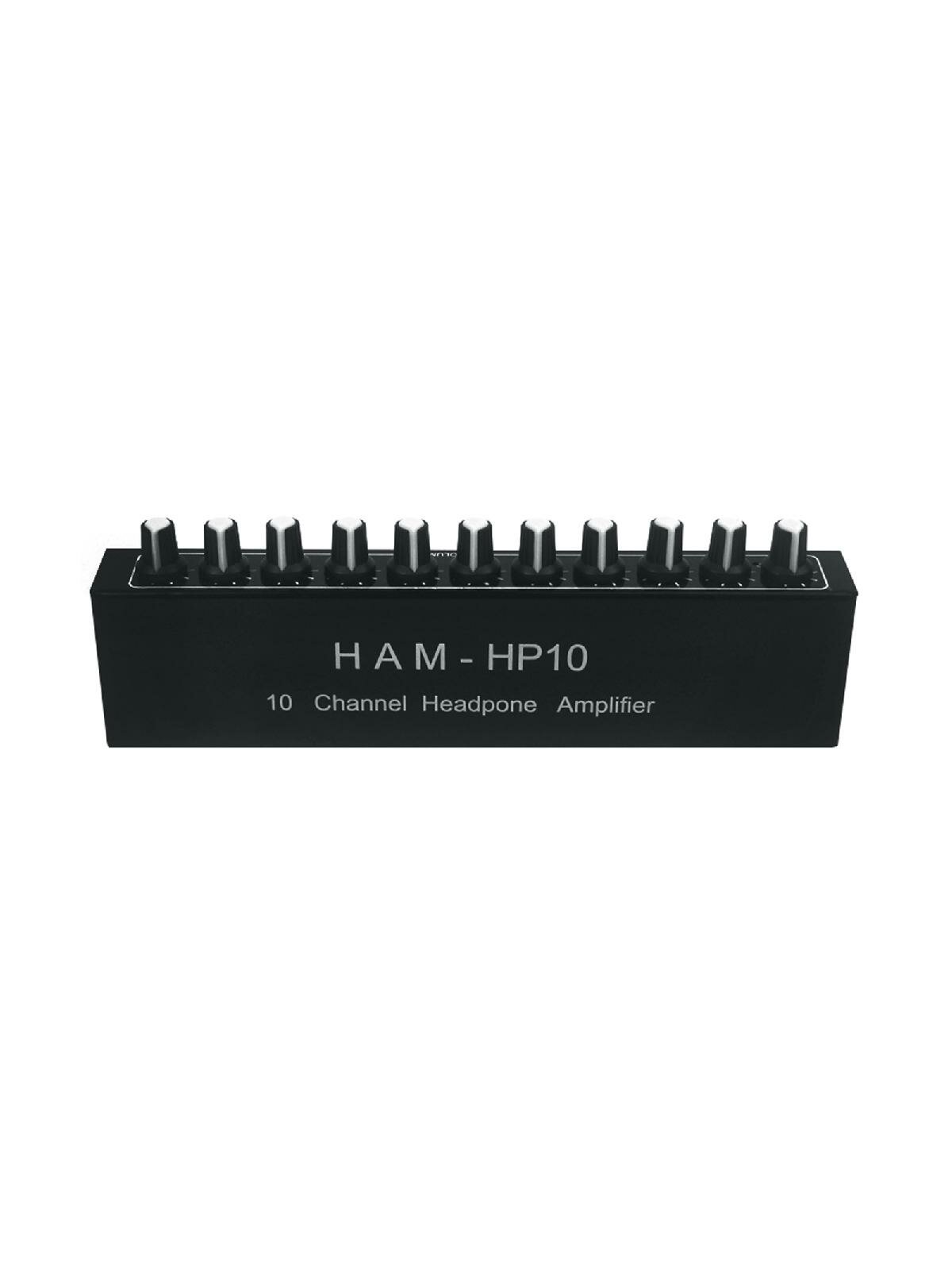 10 Channel Headphone Amplifier, HAM HP10 Stereo Splitter with Independent Volumes Control, Aluminum Housing DC12V Power