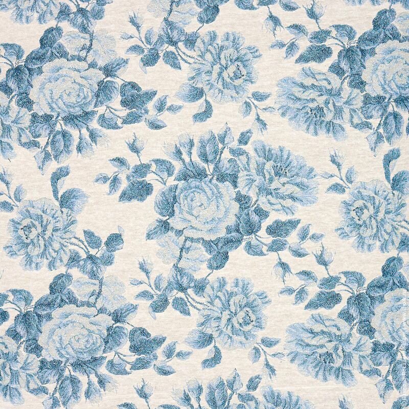 Гобелен Яромира, с люрексом, 40% хлопок/60% полиэстер, плотность 340г/см2, голубой