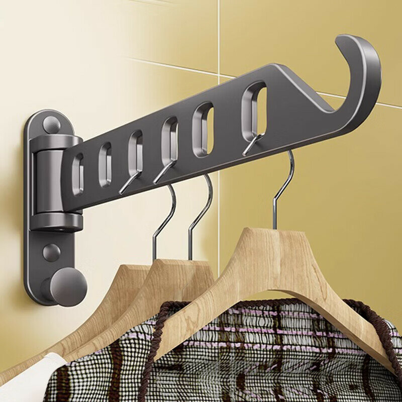 Huxiansen, No-Drill Clothes Drying Rack, Invisible Foldable Extendable Rod, Wall-Mounted, for Bathroom, Balcony, Indoor, And Toilet