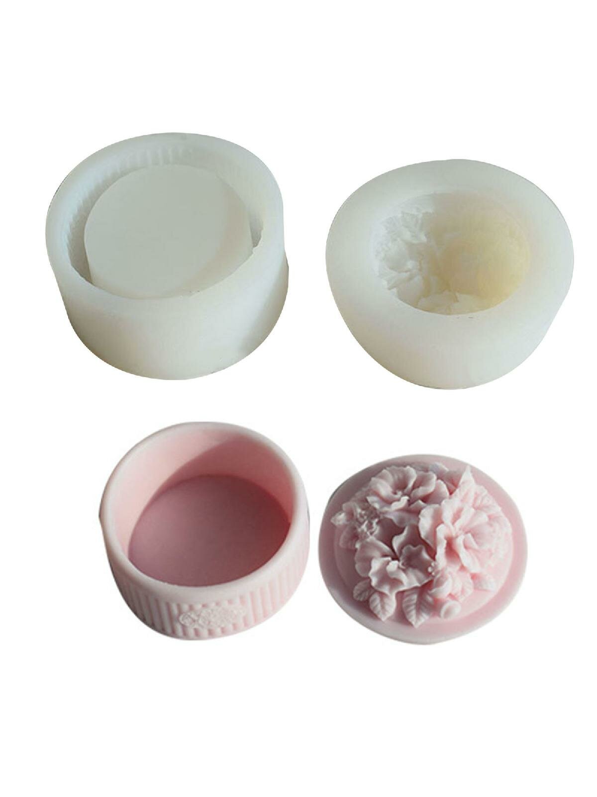 DIY Epoxy Crystal Birthday Rose Decorative Molds with Lid Silicone Resin Storage Box Mold for DIY Craft Jewelry Storage