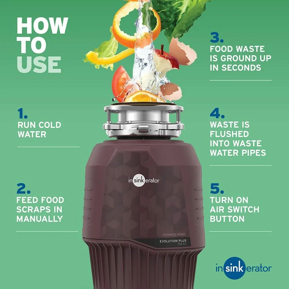 InSinkErator Evolution Plus 750 EC - измельчитель бытовых отходов. Made in USA.