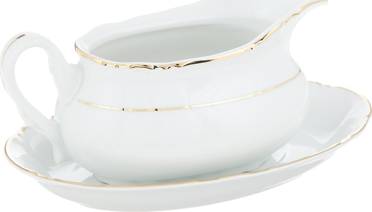 Соусник 400 мл с подставкой; "Constance", декор "Отводка золото"