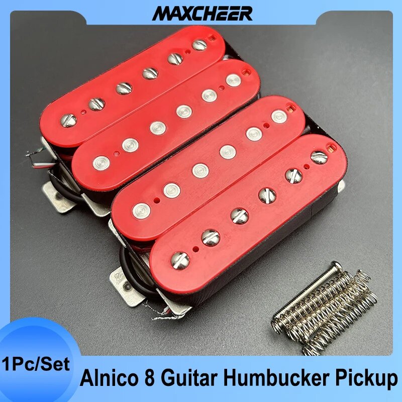 Звукосниматель хамбакер MAXCHEER Alnico 8 Ivory, Silver Screws